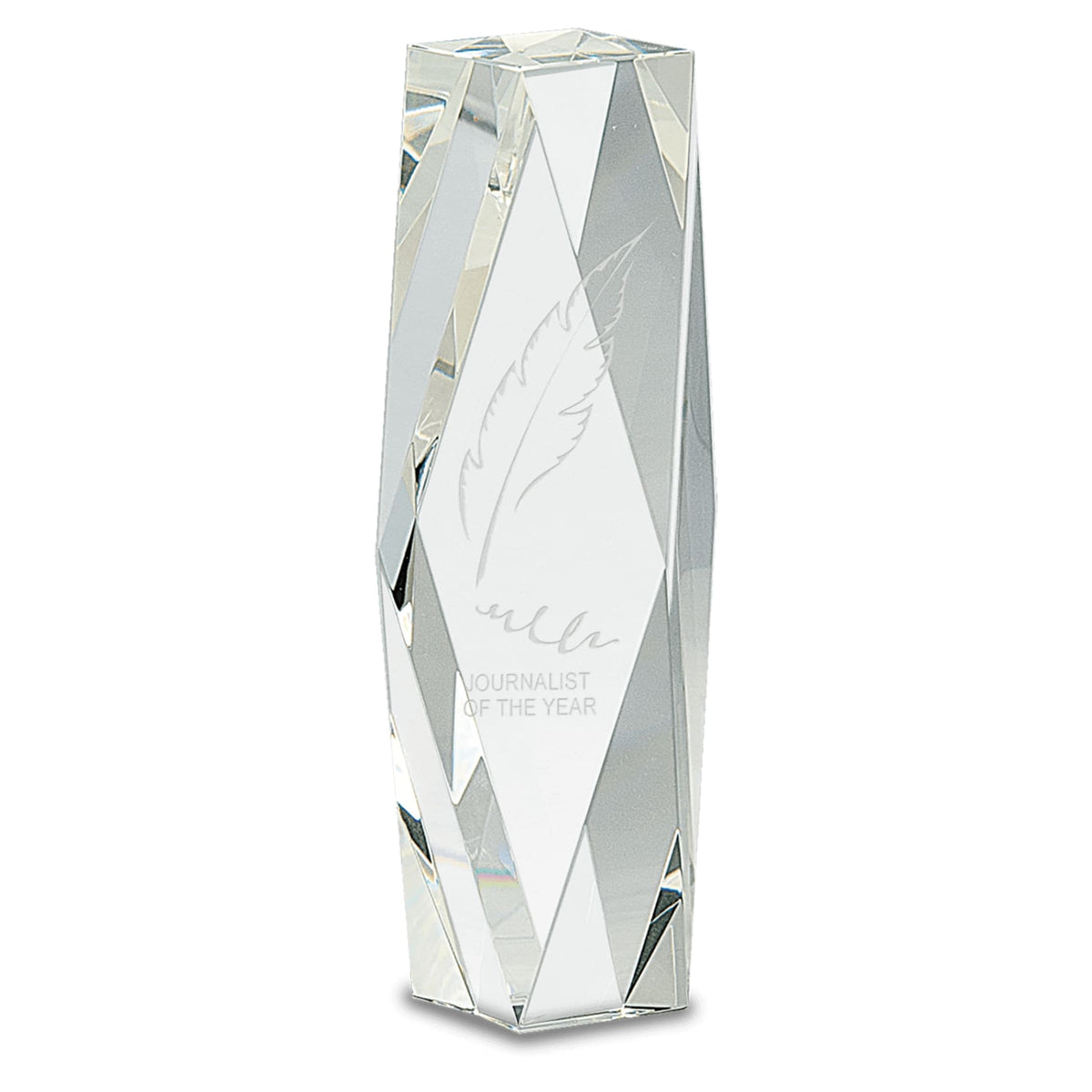 Clear Crystal Facet Tower – Summit Imprints