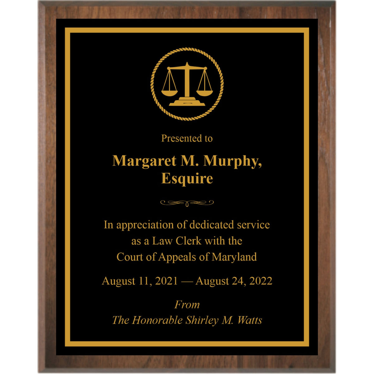 Solid Walnut Plaque – Summit Imprints